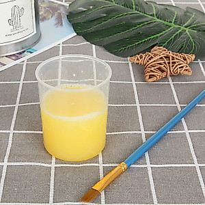 100Pcs 100ML Plastic Graduated Measuring Beaker Set, Clear Liquid Measuring Mixing Cups for Epoxy Resin, Liquid Container Beakers for Resin Epoxy Paint Food, Lab Use, Raised Graduations, Tapered Spout