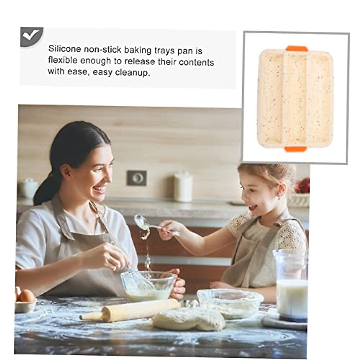 SOLUSTRE 3pcs Bread Mold Silicone Baking Mold Panetones Italianos French Bread Loaf Baking Bakery Tray Perforated Pan Kitchen Baking Gadgets Baking Bread Mold Silicone Bread Baking Mold