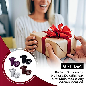 Hint Ov [4 Pack] Wine Bottle Stoppers for Wine, Beer, Liquor Bottle Covers, Leak-Proof, Easy to Use, Dishwasher-Safe, Kitchen Accessories,Silicone,Reusable