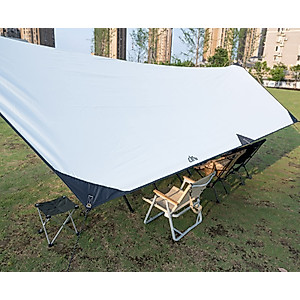 iClimb Waterproof Sun Shield Tarp UPF 50+ for Tent Hammock Camping Backyard Party (Tarp 14'4" × 9'6")