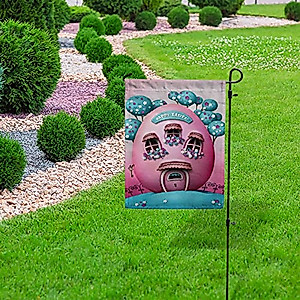 My Little Nest Seasonal Garden Flag Easter Pink Egg House Double Sided Vertical Garden Flags for Home Yard Holiday Flag Outdoor Decoration Farmhouse Banner 28"x40"