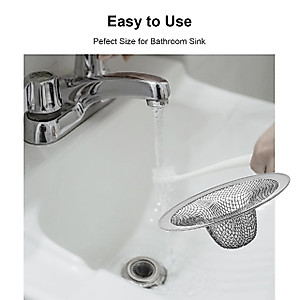 6-Pack Bathroom Mesh Sink Drain Strainer - 2.12" Top / 1" Small Stainless Steel Hair Basket Catcher for Bathroom Sink, Lavatory, Balcony, Utility, RV, Floor Drain