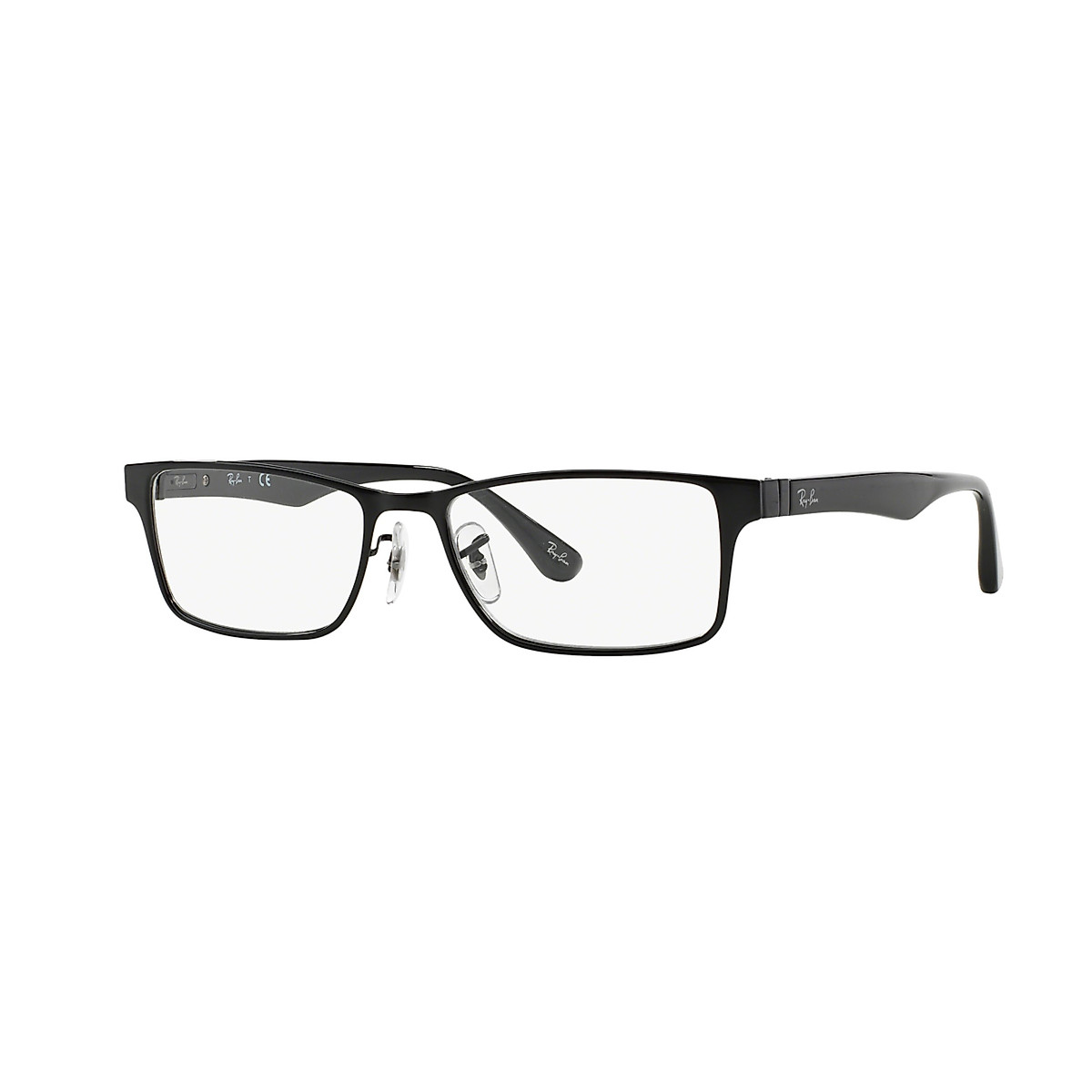 Ray-Ban RX6238 Square Prescription Eyeglass Frames, Black/Demo Lens, 55 mm
