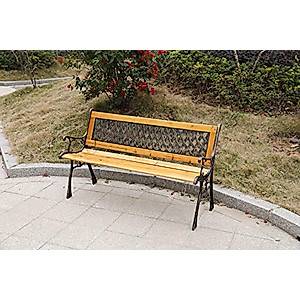 Gardenised Patio Garden Park Yard 49" Outdoor Wooden Bench