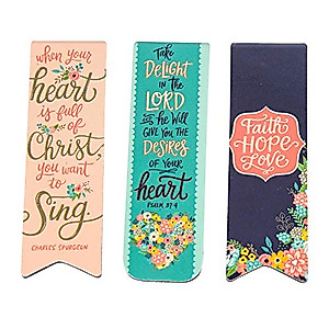 Salt & Light, Flower Pattern Magnetic Bookmarks, 6 Bookmarks