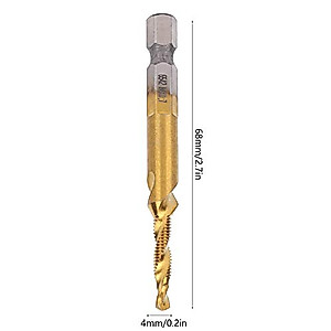 LANTRO JS 10Pcs/Set M4 Screw Tap, High Speed Steel 3.3mm Drill Bits Hex Shank Tapping Tools, Applicable for Internal Chip Removal