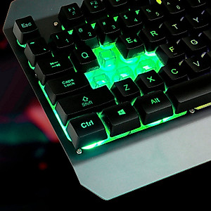 KLIM Unity Wireless Keyboard and Mouse Set US - New 2024 - Slim Durable Ergonomic Mechanical Feel - Backlit Wireless Gaming Keyboard and Mouse for PC Mac PS4 PS5 - Long-Lasting Built-in Battery