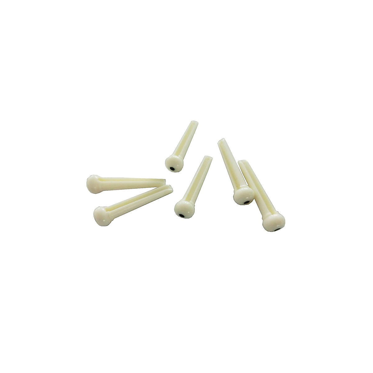 Metallor Acoustic Guitar Bridge Pins String Peg Guitar Parts Replacement Pack of 6 Pieces White with Black Dot.