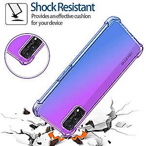 KOARWVC Case for Realme 7 Pro Case RMX2170 Case, Crystal Clear Case Gradient Slim Anti Scratch TPU Shockproof Protective Phone Cases Cover for Realme 7 Pro (Purple/Blue)