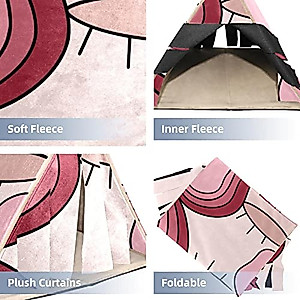 Y-DSIWX Guinea Pig House Bed, Rabbit Large Hideout, Small Animals Nest Hamster Cage Habitats Girl Pink Abstract