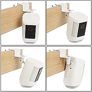 Gutter Mount for Ring Spotlight Cam Plus/Pro (Battery), Weatherproof Metal Mount Bracket for Your Ring Security Camera (White)