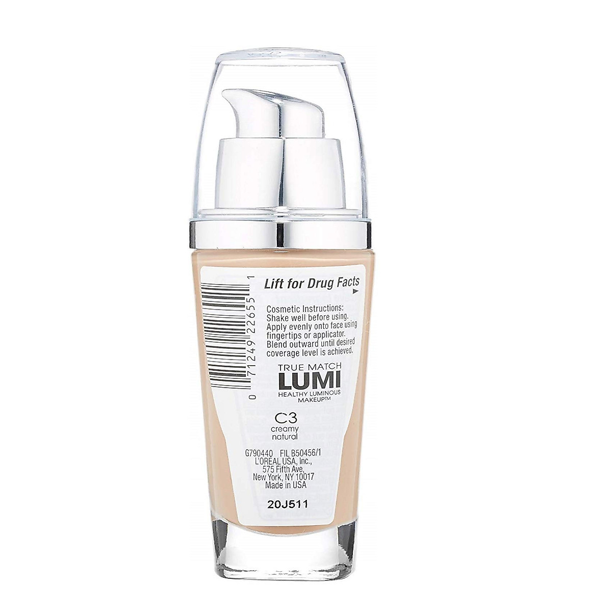 L'Oreal Paris True Match Lumi Healthy Luminous Makeup, C3 Creamy Natural, 1 fl; oz.