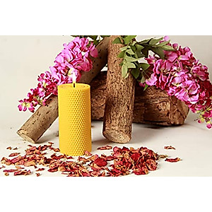 Mia Candles | Beeswax Pillar Candle 3"x 6" | Unscented Candles, Handmade, All Natural, 0 Pure Beeswax Candles for Home | No Chemicals, No Additives, No Petroleum | Home Decoration | Relaxing