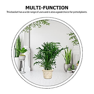 Zerodeko 2pcs Woven Waste Basket Seagrass Wicker Storage Organizer Basket Small Trash Can Desktop Trash Can Garbage Can Laundry Hamper Basket