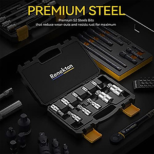Renekton Triple Square Spline Bit Socket Set XZN,Tamper Proof,1/2" 3/8" 1/4" Drive,M4 - M18,S2 Steel,10 Pieces