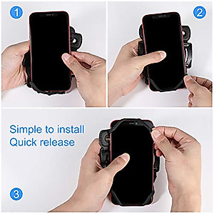 VUP Wristband Phone Holder, 360° Rotatable Forearm Armband for iPhone 14/13/Pro Max/Pro/Mini/12/11/SE 2020/Xs/XR/X/8/7/Plus, Fits All 4-6.7 Inch Smartphones, Great for Hiking Biking Running (Black)