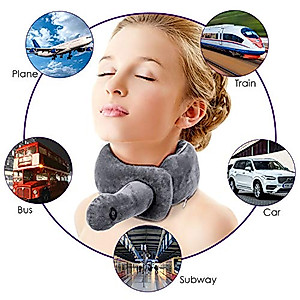 lomitech Travel Pillow/Vibration Wrap Neck Massage,Airplane Pillow Portable Battery Operated Adjustable Vibrating Pillow for Neck Pain Relief,Gift for Parents(Vibration)