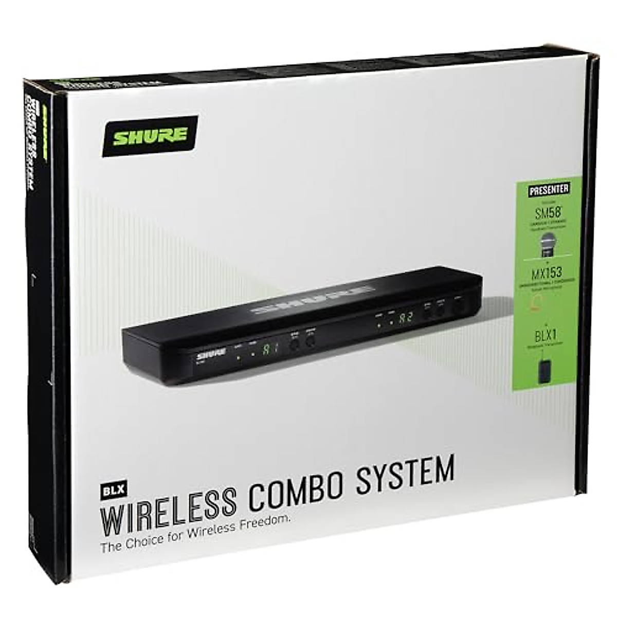 Shure BLX1288/MX153 Wireless Microphone System - 14-Hour Battery Life, 300 ft Range, UHF | Includes Handheld & Earset Mics, Dual Channel Receiver | J11 Band (BLX1288/MX153-J11)