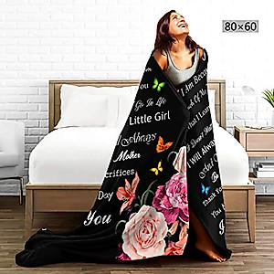 MIBDDK Gifts for Mom Blanket Throw Mothers Day Blankets Flannel Warm Cozy Birthday Gifts for Mom Women Bed Sofa Living Room 50"X40"