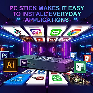 [1TB Stick PC] Mini PC Stick Windows 11 Pro,PC Stick Equipped 1TB SSD M.2 SATA 3 Storage,8GB RAM,Intel J4125 Processor,Support WiFi,BT,Auto Power on,Business/Travel Pocket Computer