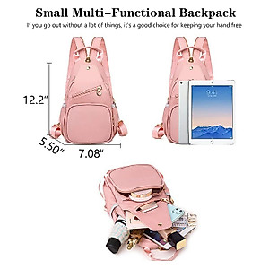 EVANCARY Small Sling Backpack for Women, Multi-Functional Crossbody Sling Bags for Travel Sports Running Pink