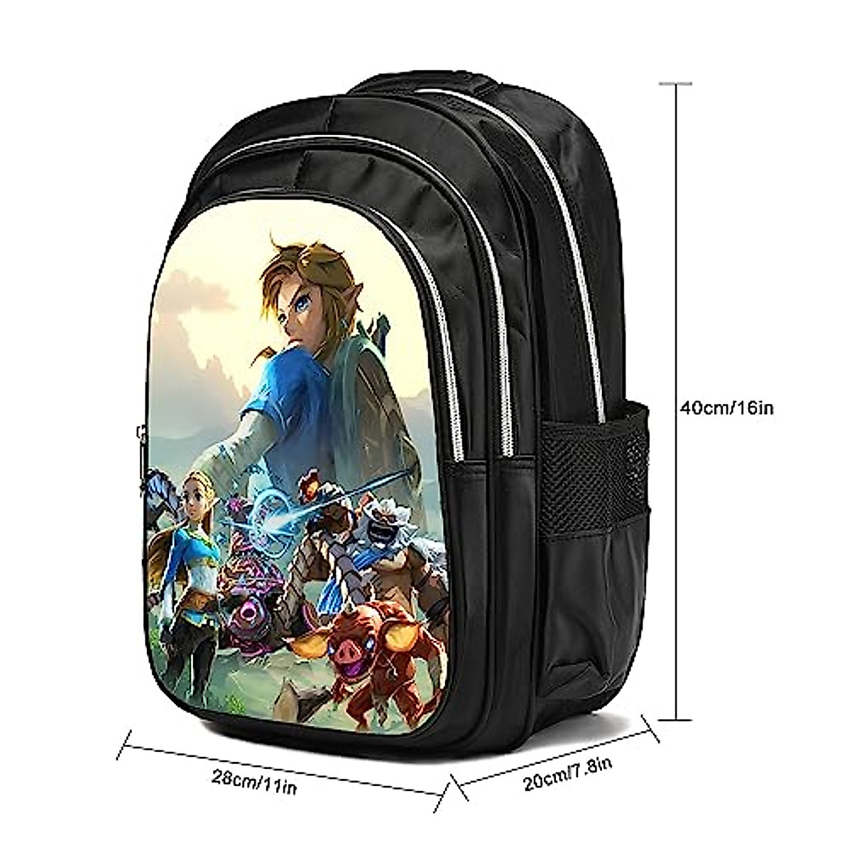 YAEGER 3PCS 16IN Game Backpack Set Anime Bookbag Cartoon Backpack with Lunch Bag Pencil Case Style2