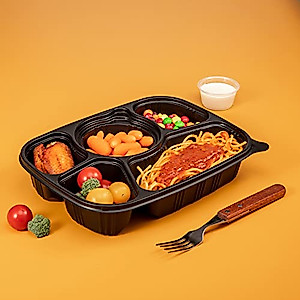 OTOR 40 oz Meal Prep Containers Stackable Bento Boxes 5 Compartments with Airtight Lids Food Grade Lunch Boxes Travel Containers 12 Sets BPA Free Dishwasher, Microwave, Freezer Safe