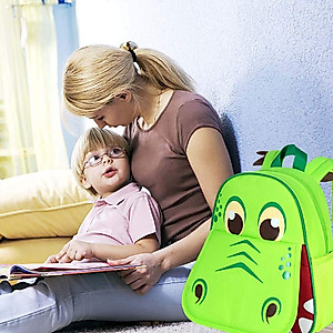 gxtvo Dinosaur Backpack for Boys, Toddler Kids Preschool Bookbag, 12" Cute Cartoon Animal Schoolbag