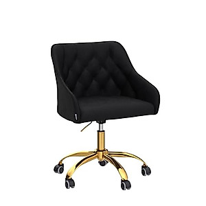 HomSof Home Office Desk Chair Modern Velvet Office Computer Chair Height Adjustable Mid-Back Task Chair