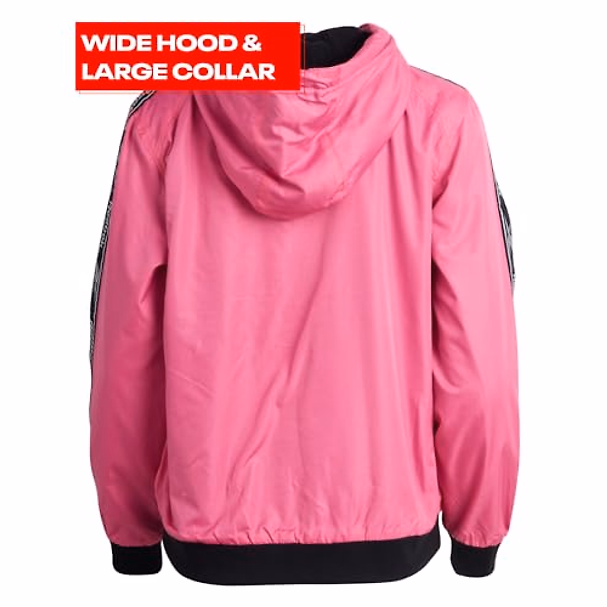 Reebok Women's Jacket - Weather Resistant Fleece Lined Windbreaker Jackets for Women – Cozy Zip Up Hoodie Jacket (S-XL), Size Large, Laser Pink