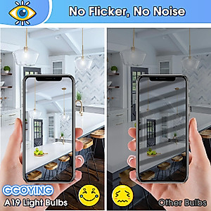 GGOYING 60W Equivalent E26 LED Bulb Dimmable, 850LM LED Edison Bulbs Daylight White 5000K, 6W A19 Filament Light Bulb, Classic Clear Glass, 6-Pack