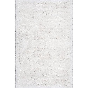 nuLOOM Kristan Hand Tufted Shag Area Rug, 4' x 6', Ivory
