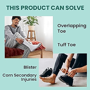 Welnove Pinky Toe Separator, 12 Pcs Black Gel Toe Spacers Bunion Corrector for Feet Women and Man, Little Toe Cushions for Curled Overlapping