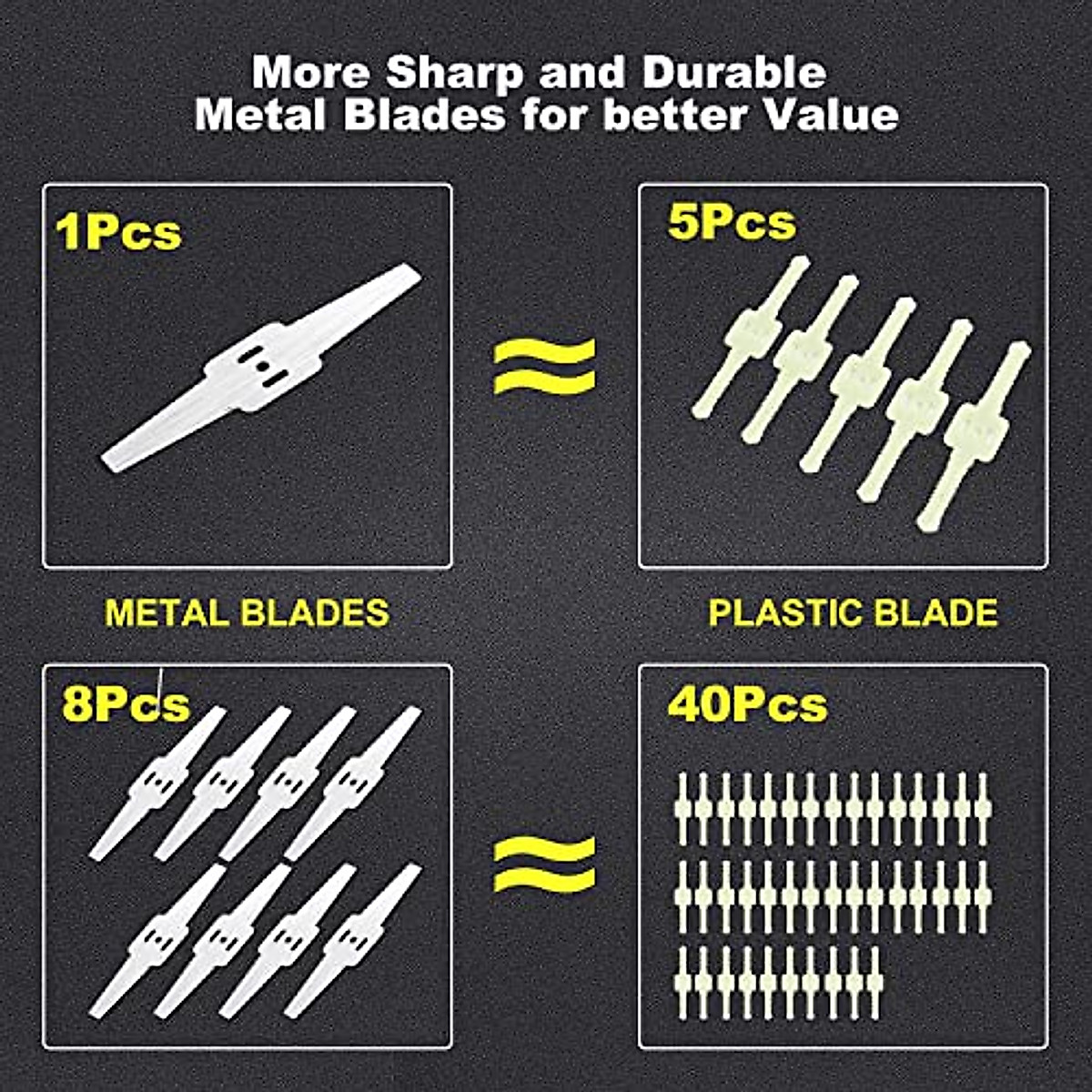 MAXMAN Weed Wacker Grass Trimmer/Edger Battery Powered,21V Cordless Weedeater Lightweight Electric Brush Cutter with 2 Batteries and Charger,10Pcs Metal Blades Lawn Tool for Home Garden Yard Trimming