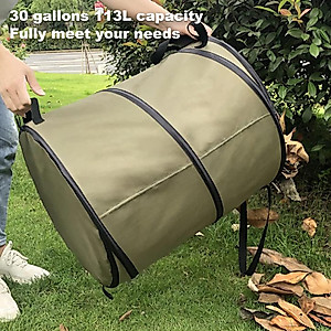 TEUOPIOE Collapsible Trash Can - Pop Up 30 Gallon Trashcan for Garbage with Pull Ring Latch Outdoors - Ideal for Camping Recycling and More