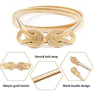 E-Clover Womens Fashion Metal Stretch Waist Skinny Belt Waistband (Style1)