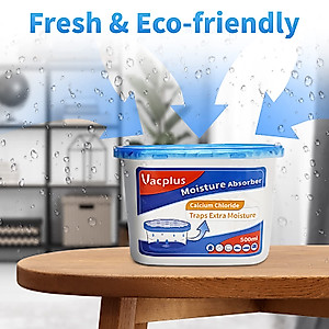 Vacplus Moisture Absorbers 16 Pack, 10.5 Oz, Humidity Absorber Boxes Attracts Extra Moisture from Your Bathroom, Closet, Kitchen, Dehumidifier for Closet (Fragrance Free), Blue