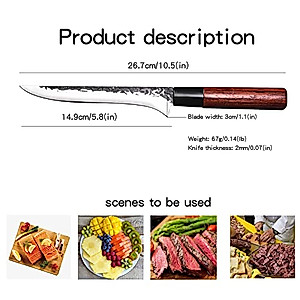 HENWAFX Sashimi Knife Meat Filleting Sashimi Japanese Sushi Salmon Sliced Kitchen Chefs yanagiba Knife