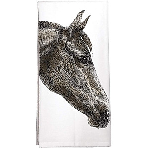 Montgomery Street Dark Horse Face Cotton Flour Sack Dish Towel SLTT154 30 Inches Square