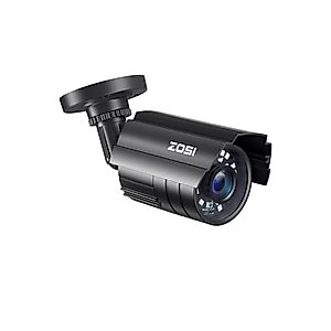 ZOSI 1080P HD TVI Security Camera for Home Office Surveillance CCTV System Bullet BNC Camera with Night Vision Black