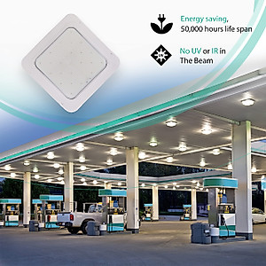 3BRIX 180W Canopy Lights Outdoor Extra -Bright 25000LM LED Canopy Light - Instant On, Flicker-Free, UL Listed, Heavy Duty, IP65 Waterproof Gas Station, Carport, Warehouse Light Fixture