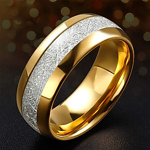 LOVERSRING His and Hers Wedding Ring Sets Couples Rings 2pc 10K Yellow Gold Filled Cz Wedding Engagement Ring Bridal Sets Tungsten Carbide Wedding Band