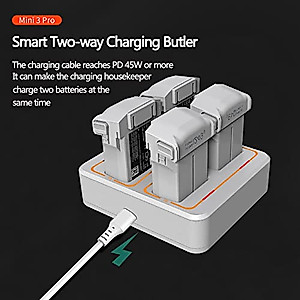 YueLi Mini 3 Pro Drone Battery Charger Portable Multifunction USB Charger, 4-Way Quick Charging Hub for DJI Mini 3 Pro Drone, Charging Hub Accessories