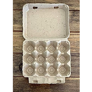 Vintage Blank Egg Cartons- Classic 3x4 Style Holds 12 Large Eggs, Sturdy Design Made from Recycled Cardboard (25)