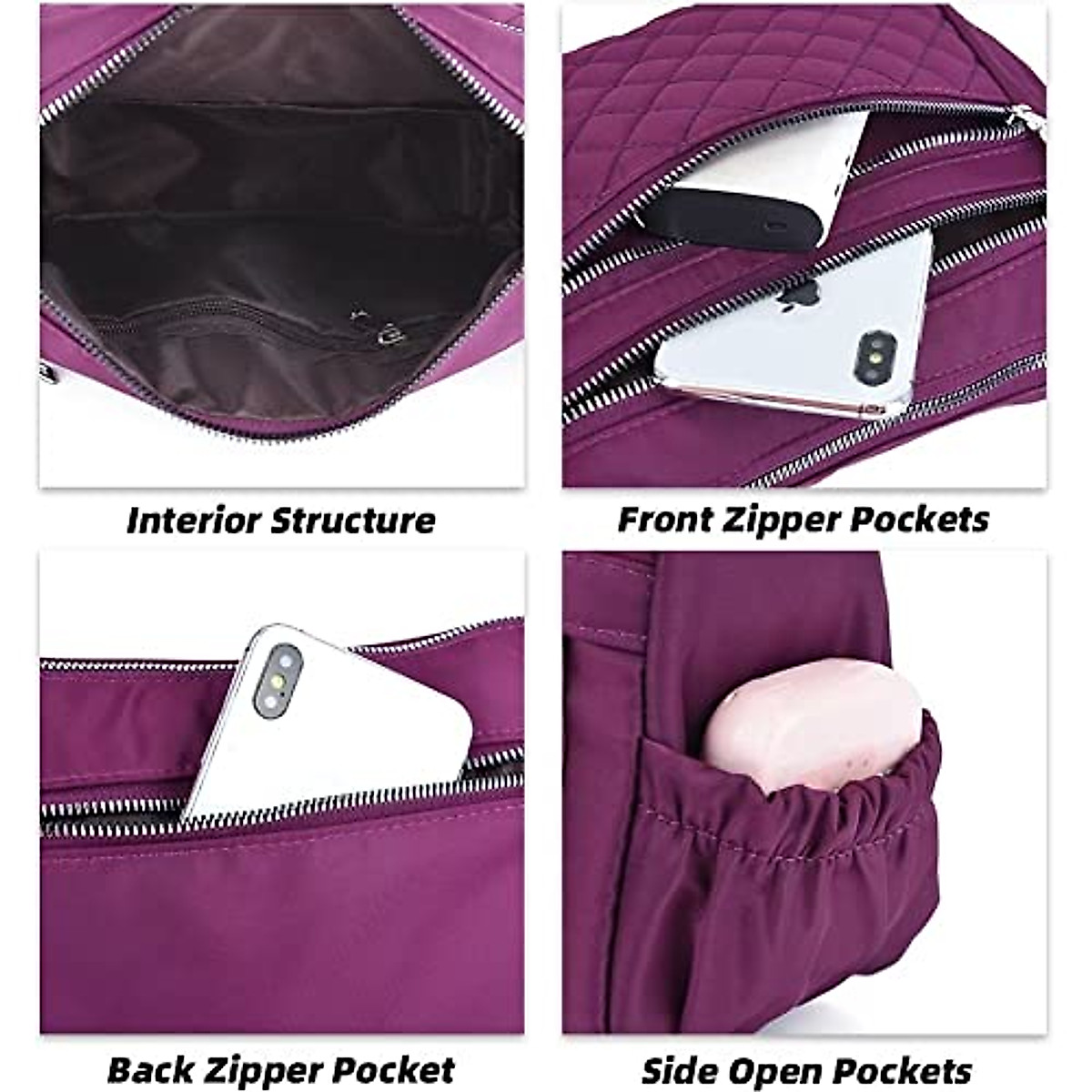 SULCET Hobo Bags for Women Causal Quilted Crossbody Purse Waterproof Shoulder Messenger Bag Lightweight Pocketbooks