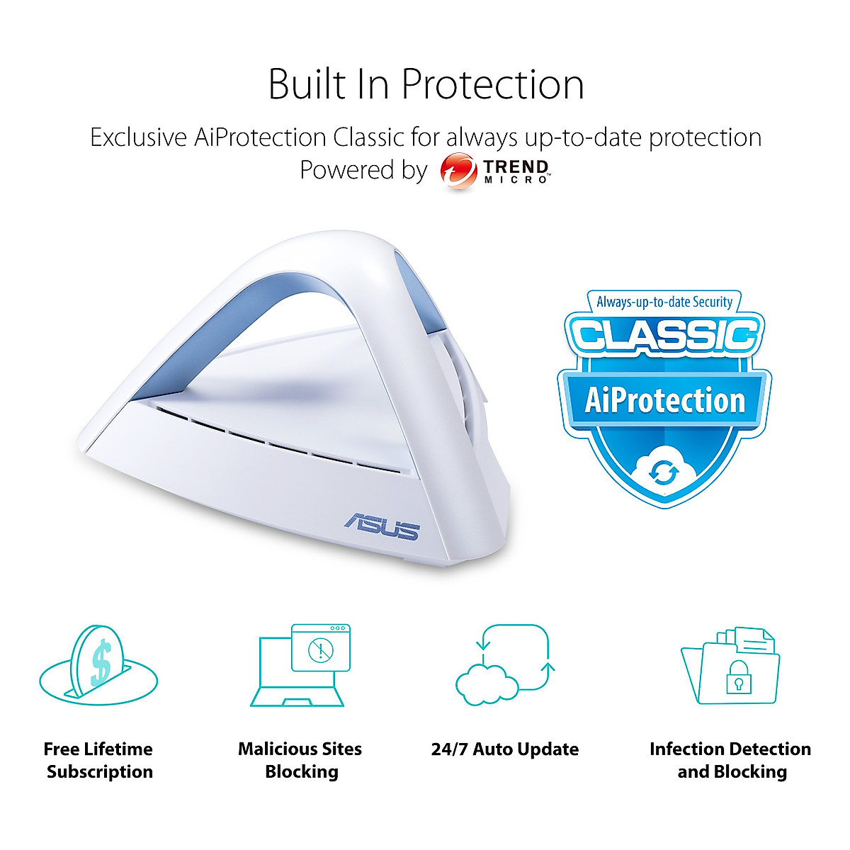 ASUS AC1750 Mesh WiFi System (Lyra Trio 3PK) - Whole Home Coverage up to 5,400 sq.ft & 6+ Rooms, Compatible with Alexa, AiMesh, Free Lifetime Internet Security, Parental Control