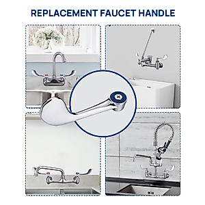 Sepaitek Kitchen Faucet Handle Replacement Commercial Faucet Parts, Heavy Duty Wrist Blade Handles for Restaurant, Industrial, Hospital, Thickened Metal, Blue of Cold Side