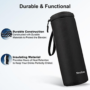 Portable Personal Blender with Insulated Sleeve for Juice, Shakes and Smoothies - 16 Oz Mini Blender Cup with 6 Blades, USB Rechargeable, BPA Free - Small Blender for Kitchen, Travel, Office, Gym