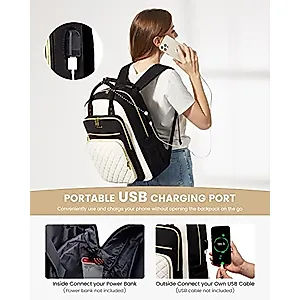 LOVEVOOK Laptop Backpack for Women, Fashion Travel Work Commuter Backpack Purse with USB Port, Lightweight Casual Daypacks, Nurse Teacher College Computer Bag, Fit 15.6" Laptop