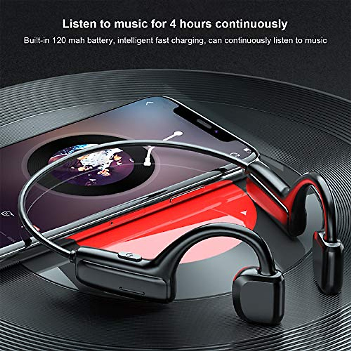 Bone Conduction Headphones,Bluetooth 5.1 Open-Ear Wireless Headphones,Ear Hook Earphone Sports Stereo Earphones,Open Ear Wireless Headset,Waterproof/Sweatproof